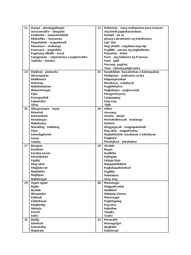 Filipino Talasalitaan | PDF