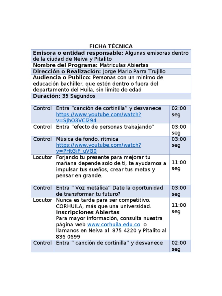 Ficha Técnica Cuña Radial | PDF
