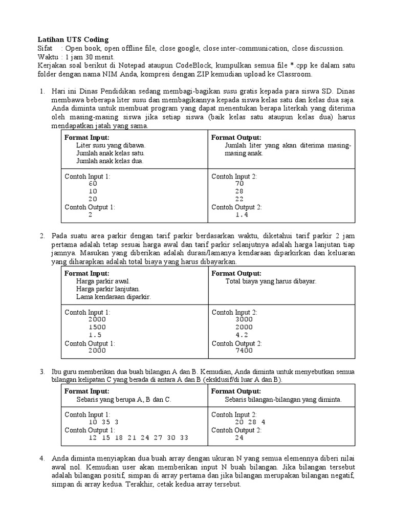 Latihan UTS Coding | PDF