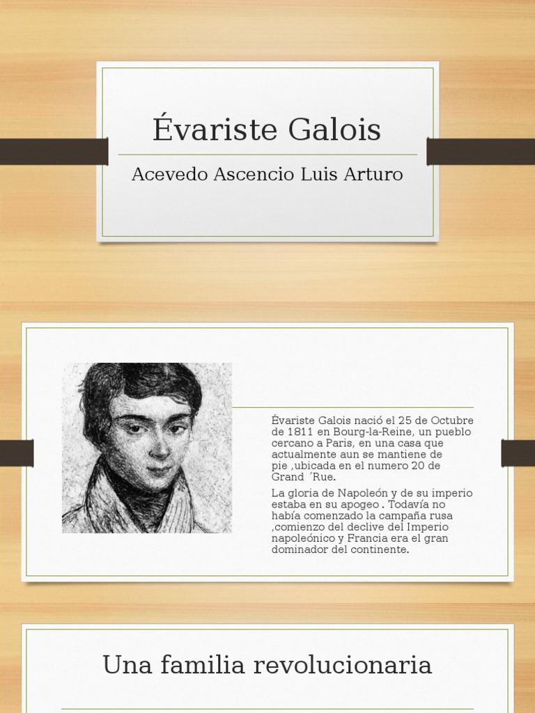 Évariste Galois | PDF | Ecuaciones | Enseñanza de matemática