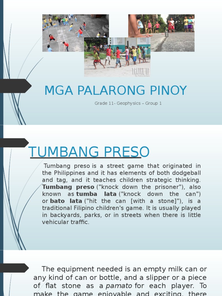 Mga Palarong Pinoy | PDF | Leisure | Gaming