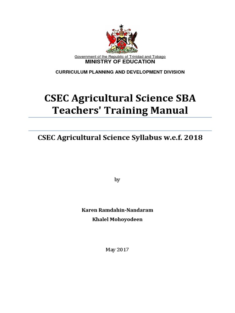 Agri Sample Csec Ag Sci Sba Crop Livestock Investigative Projects - 05. ...