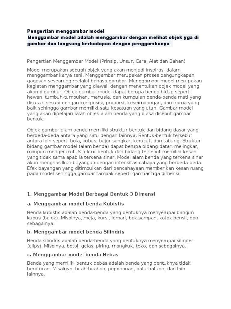 Definisi Menggambar Model - Ilmu Soal