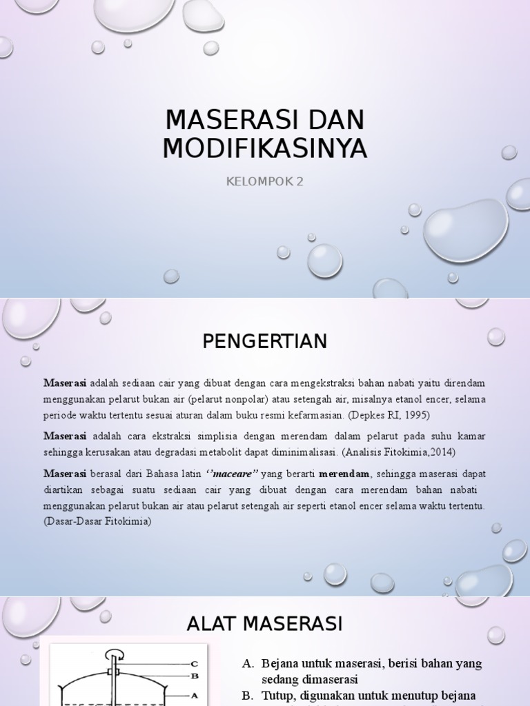 Baca PPT Maserasi Dan Modifikasinya | PDF