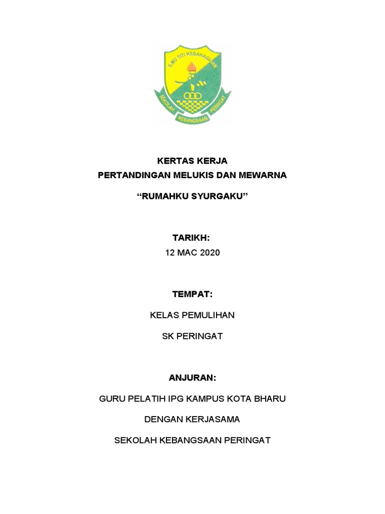 Kertas Kerja Pertandingan Melukis Dan Mewarna Poster Kebersihan Tandas ...