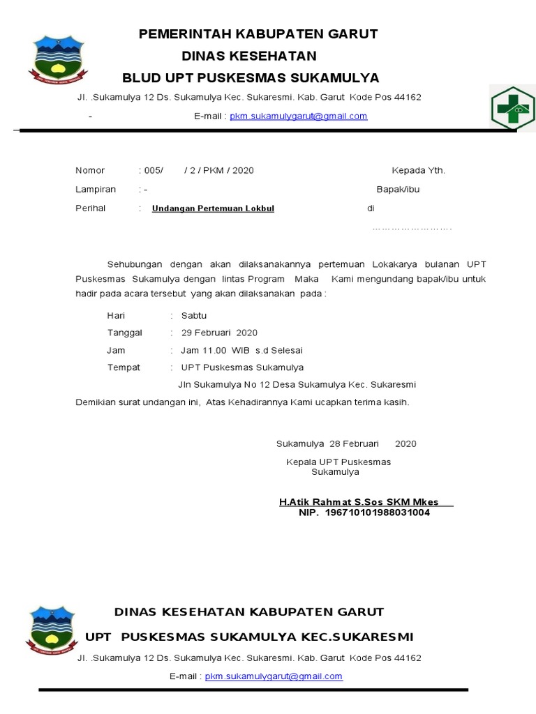 Surat Undangan Germas | PDF
