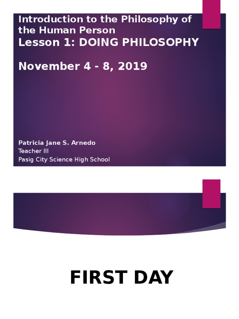 Lesson 1 Doing Philosophy - Day 1 4 | PDF | Question | Science