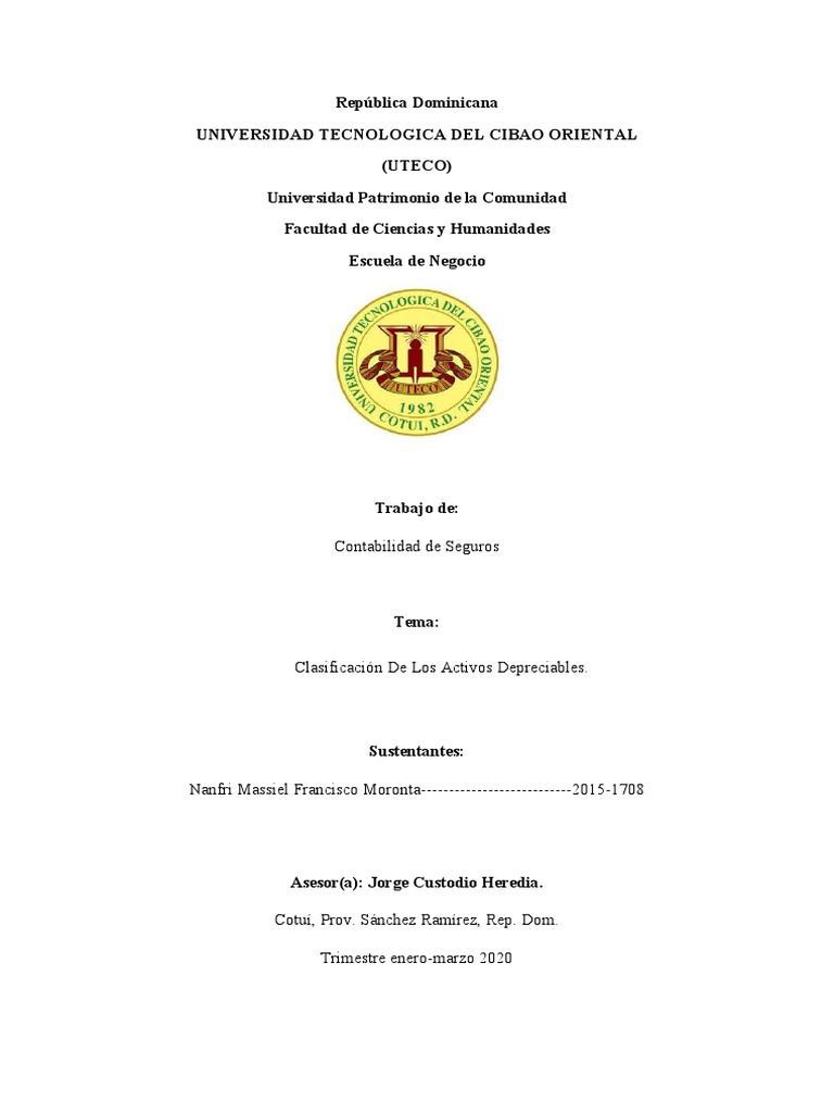 Clasificación de Los Activos Depreciables | PDF | Presupuesto | Economias