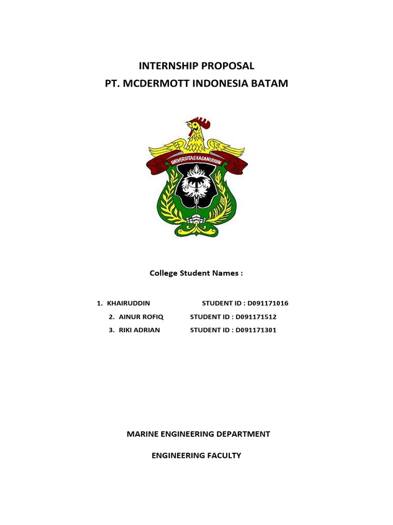 McDermott Indonesia Internship Proposal | PDF | Engineering | Theory