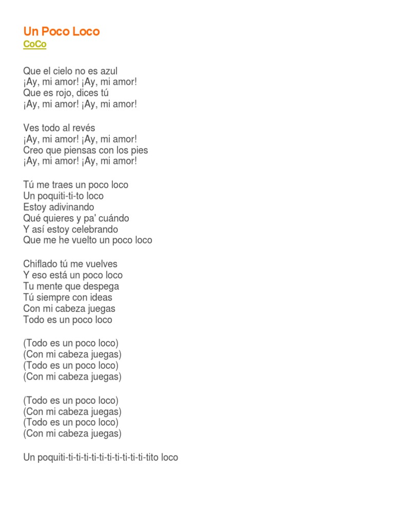 Un Poco Loco PDF | PDF