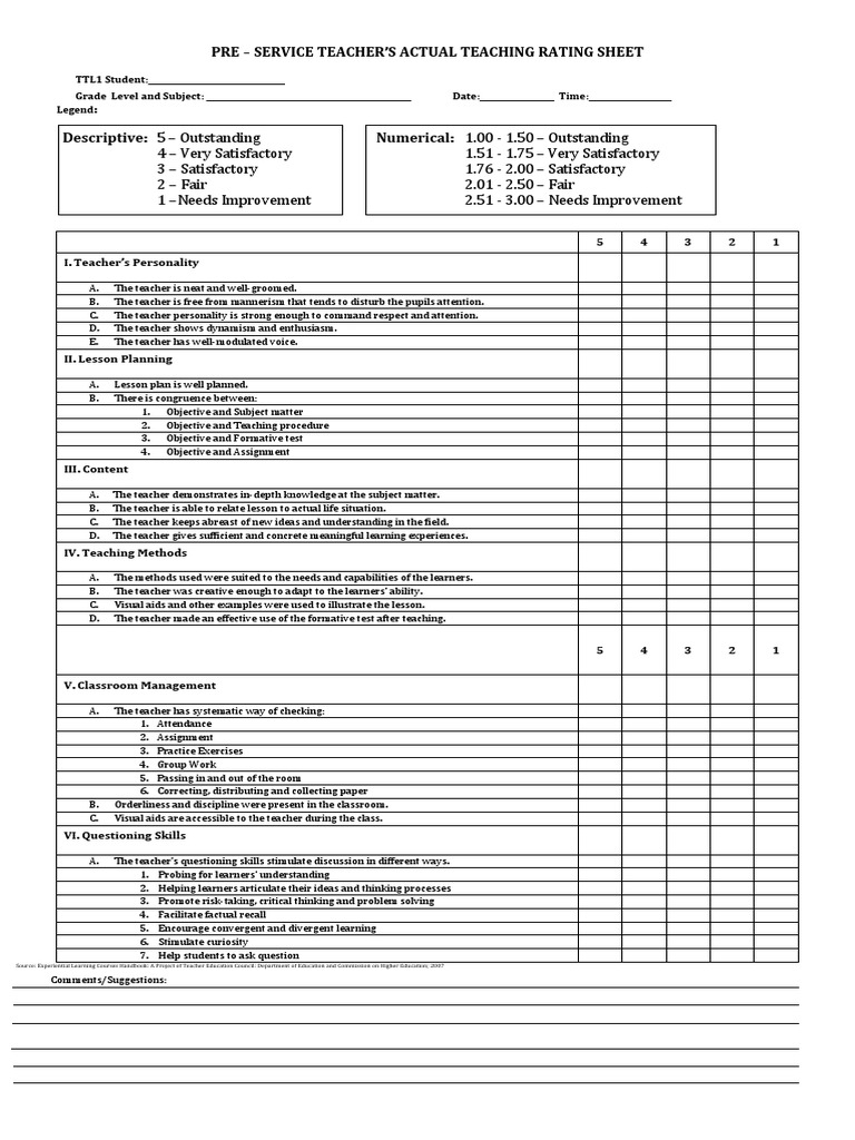 Pre-Service Teacher Evaluation | PDF | Teachers | Learning