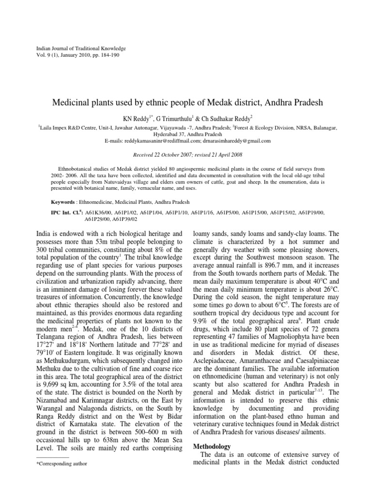 Ijtk 9 (1) 184-190 PDF | PDF | Plants | Wellness