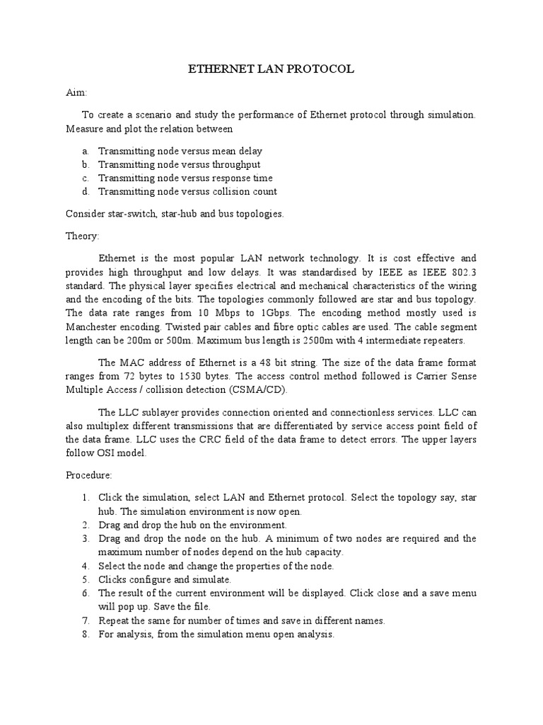 Networks Lab Manual | PDF | Network Topology | Ethernet