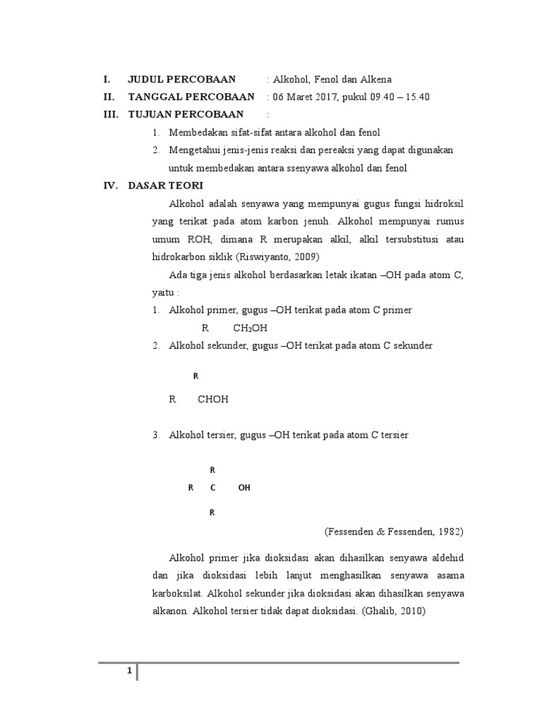 Lapres Alkohol Fenol Alkena Fix | PDF