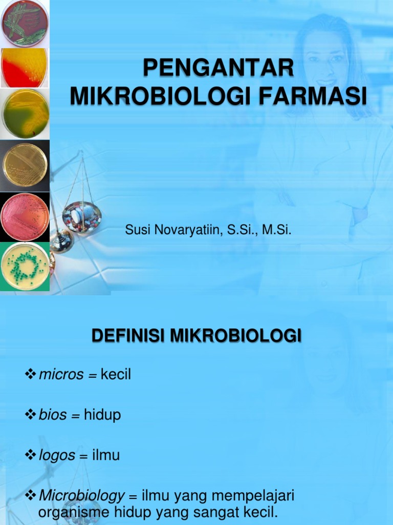Mikrobiologi Farmasi Pertemuan 1 Pengantar Mikrobiologi PDF | PDF