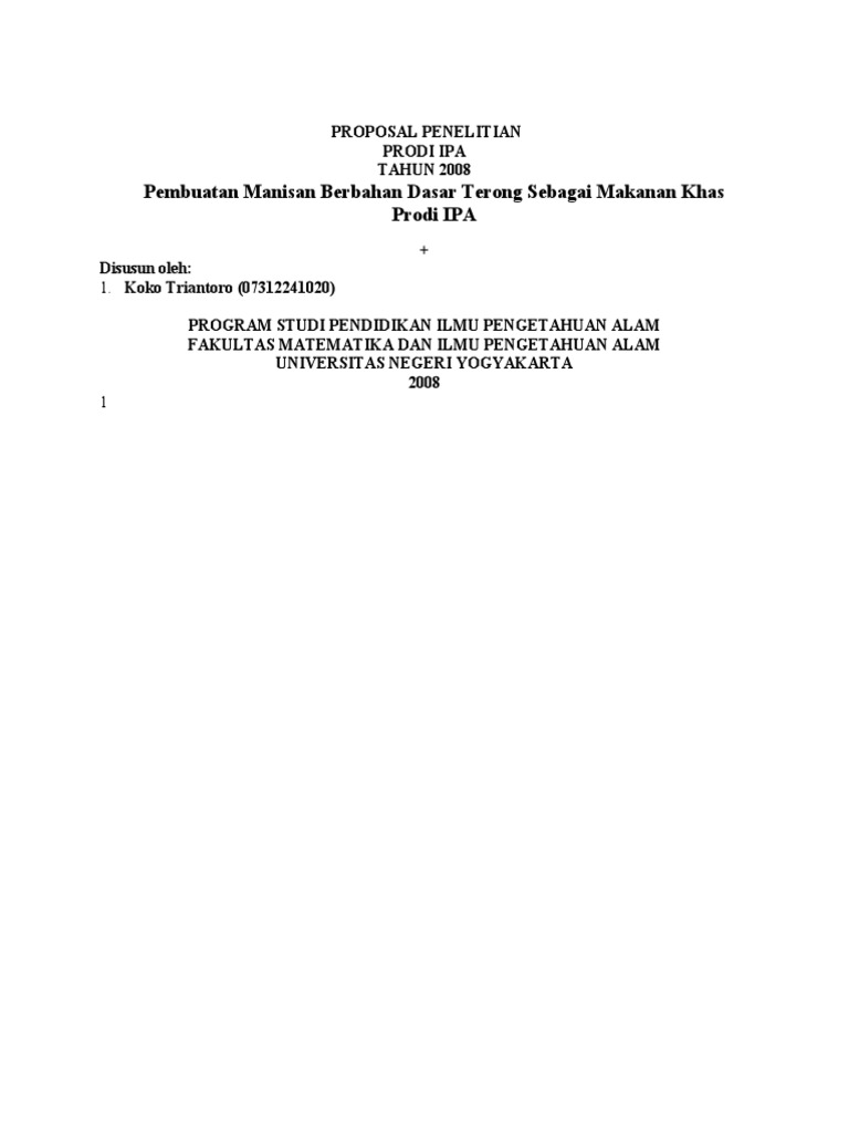 PROPOSAL PENELITIAN Itp Sem 5 | PDF