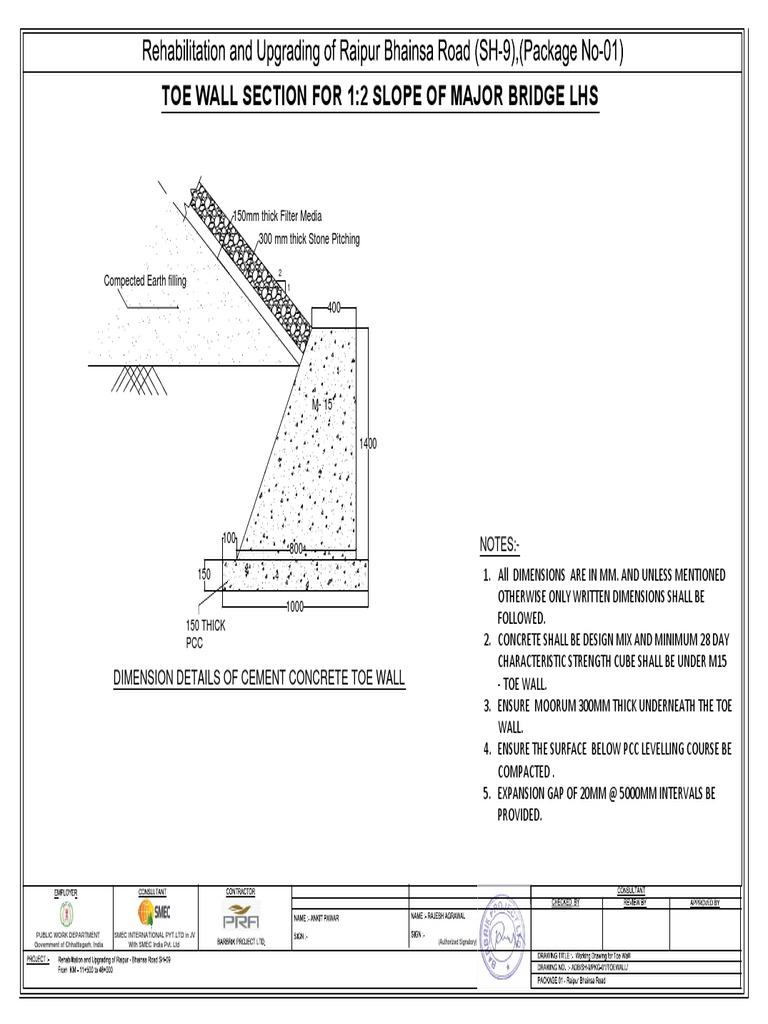 Toe Wall-Gantry | PDF | Concrete | Architectural Elements