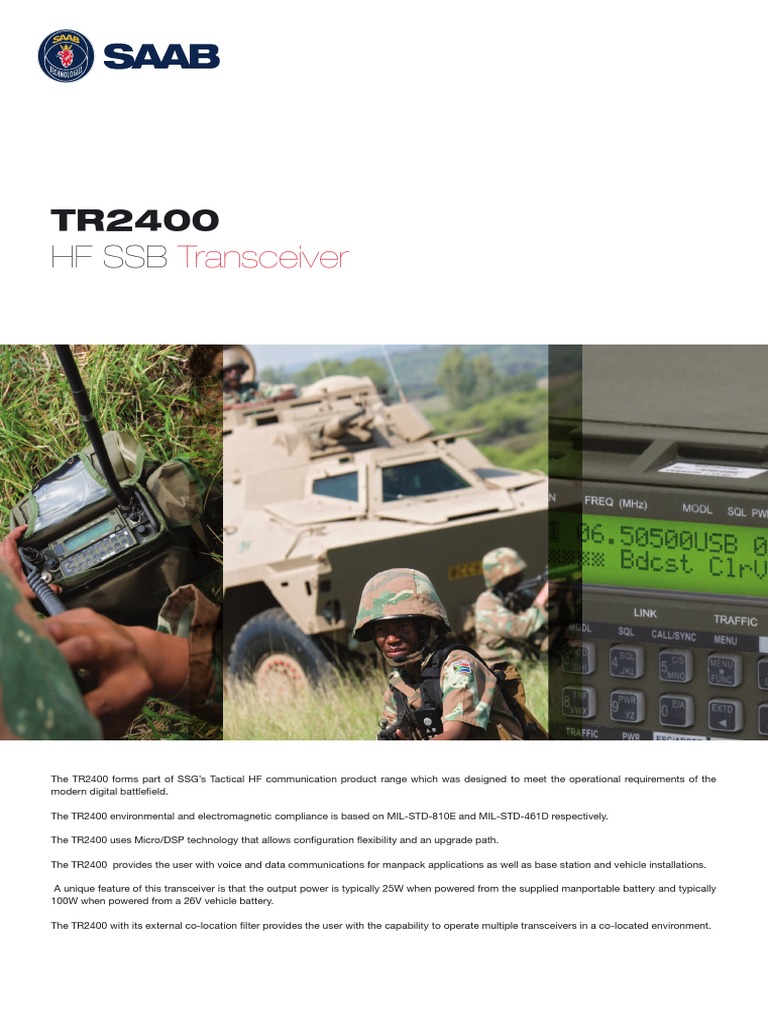 TR2400 Tactical HF SSB Transceiver | PDF | Battery Charger | Power Supply
