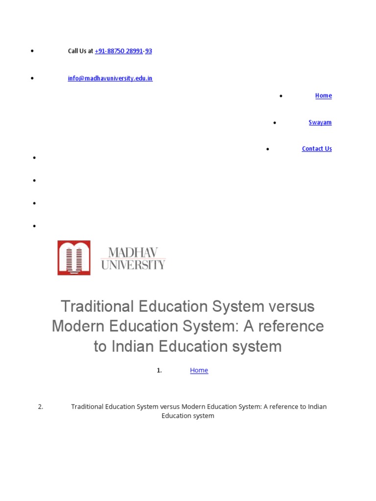 Traditional Vs Modern | PDF | Schools | Traditions