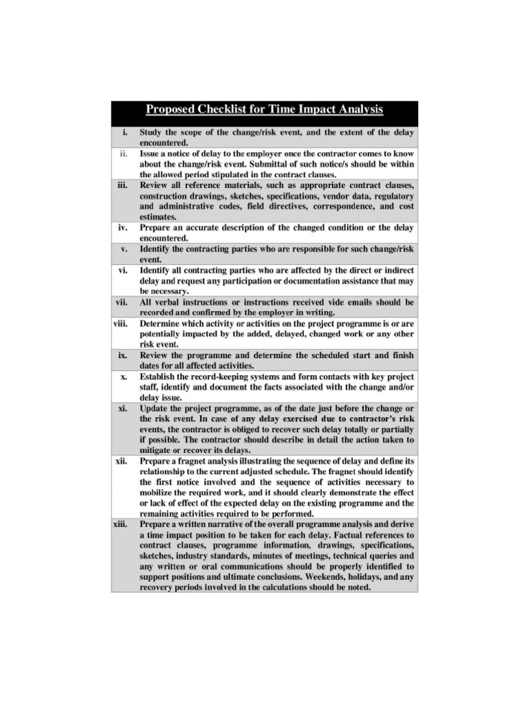 Checklist EOT | PDF
