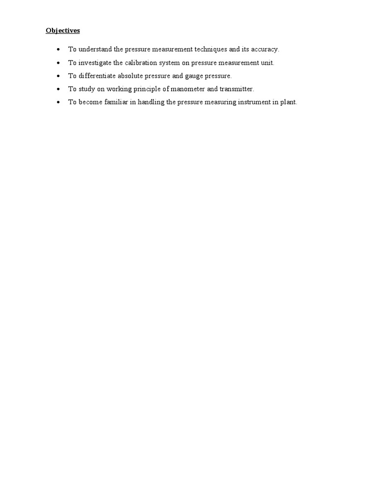 Pressure Calibration Lab Report | PDF | Pressure Measurement | Calibration