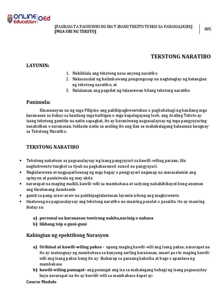 Lesson 6 NaratiboPagsulat NG Talaarawan PDF