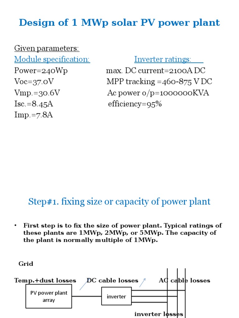 1 MWp Solar PV Plant Design Overview | PDF | Photovoltaics ...