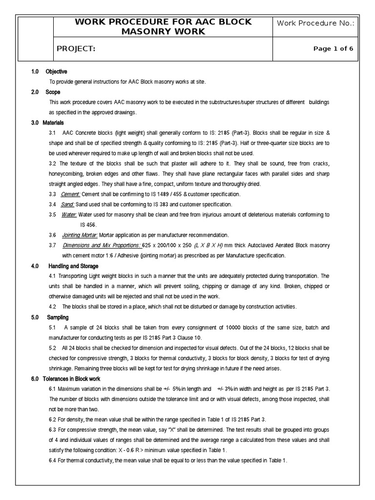 METHOD - STATEMENT - FOR D Wall and Guide Wall | PDF | Masonry | Wall