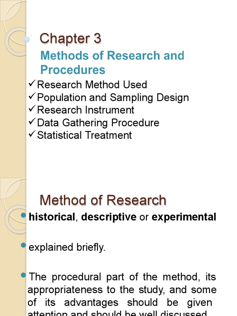 Chapter 2 Method of Research | PDF | Survey Methodology | Sampling ...