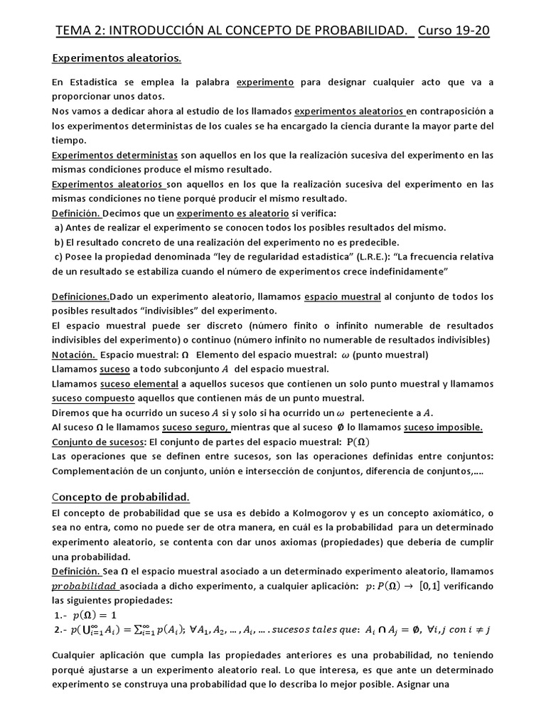 Tema 2 Probabilidad - Problemas-Apéndice de Conjuntos y Combinatoria. | PDF | Conjunto ...