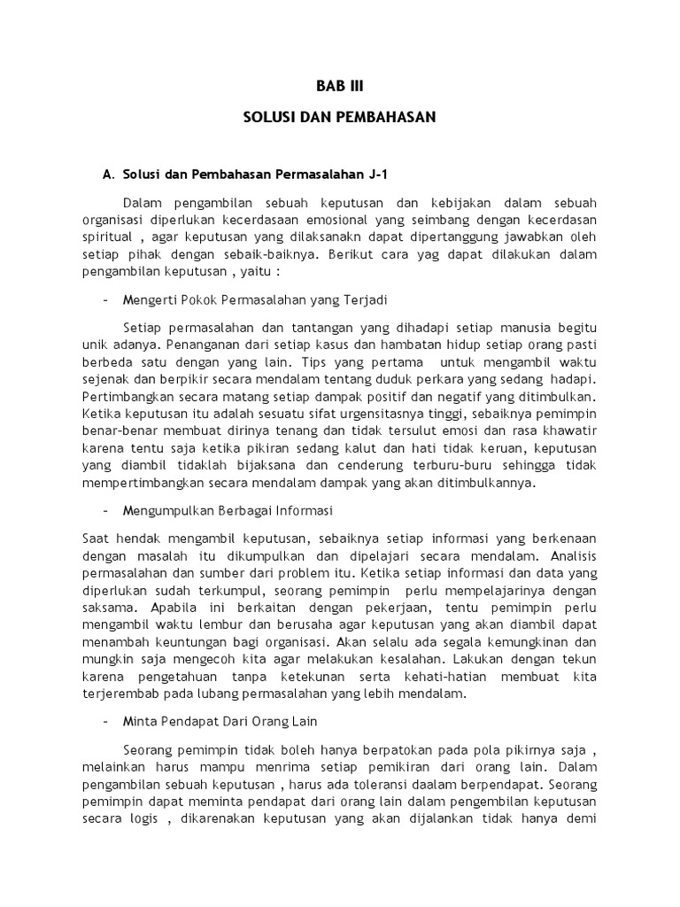 Bab Iii Solusi Dan Pembahasan | PDF