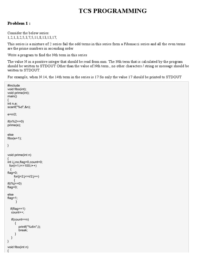 Tcs Programming Final Pdf Areas Of Computer Science Computer