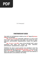 Draft Partnership Deed Format | PDF | Takeover | Partnership