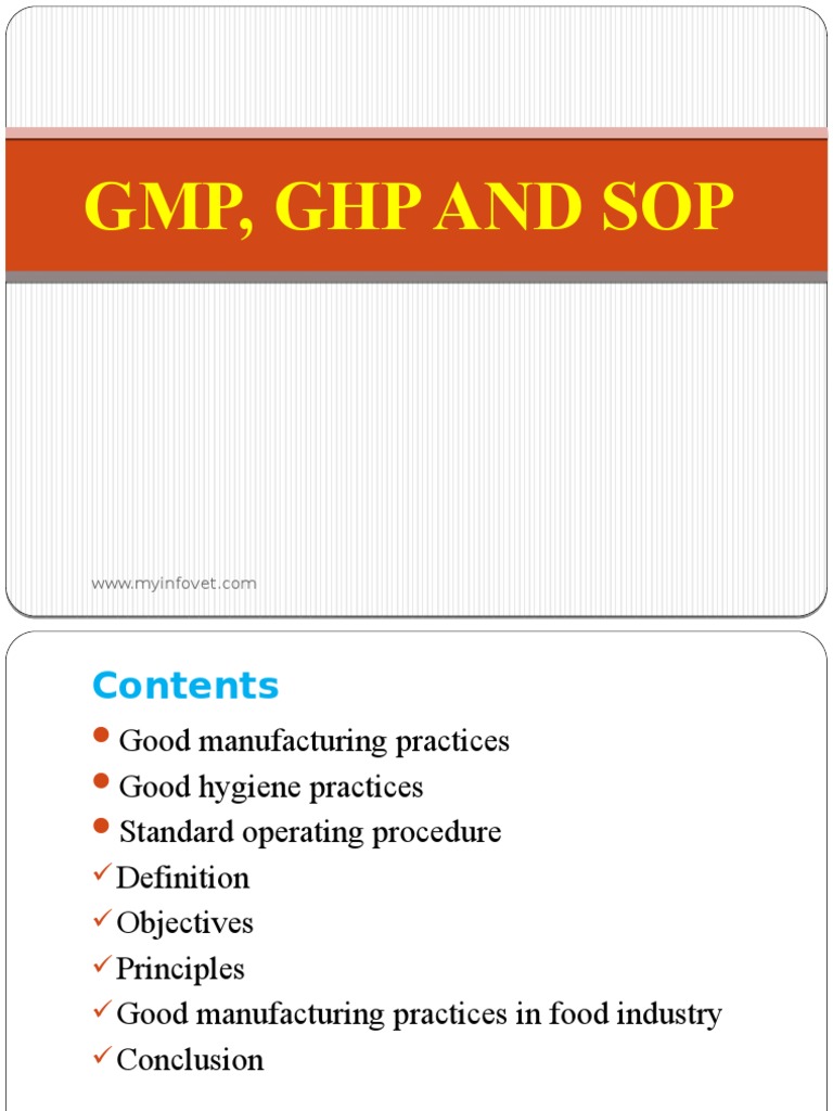 GMP GHP Sop | PDF | Pest Control | Hygiene