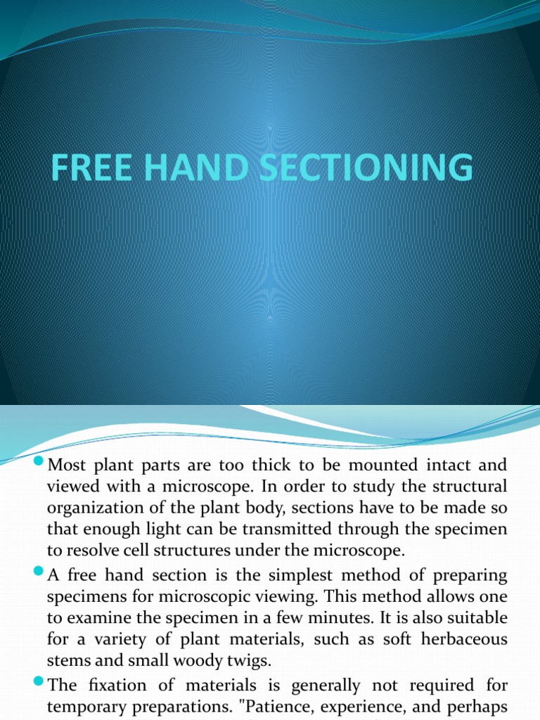 A Step-by-Step Guide to the Free Hand Sectioning Technique for ...