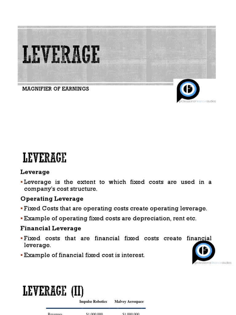 NOTES On Mesures of Leverage - CFA LEVEL 1 | PDF | Leverage (Finance ...