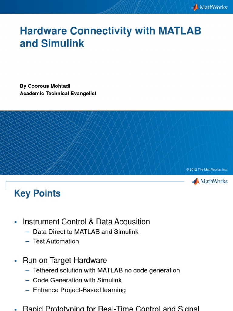 Hardware Connectivity With Matlab and Simulink | PDF | Data Acquisition | Matlab