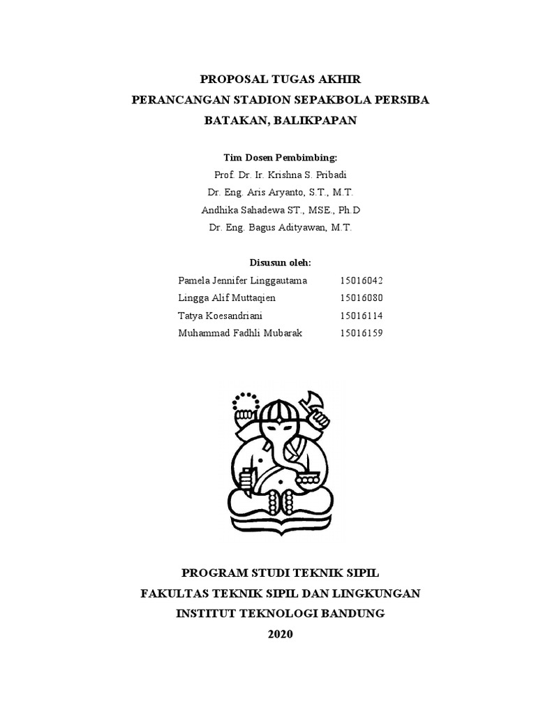 PROPOSAL TUGAS AKHIR STADION SEPAKBOLA PERSIBA BALIKPAPAN - AIR +METODOLOGI +DT - Teori | PDF