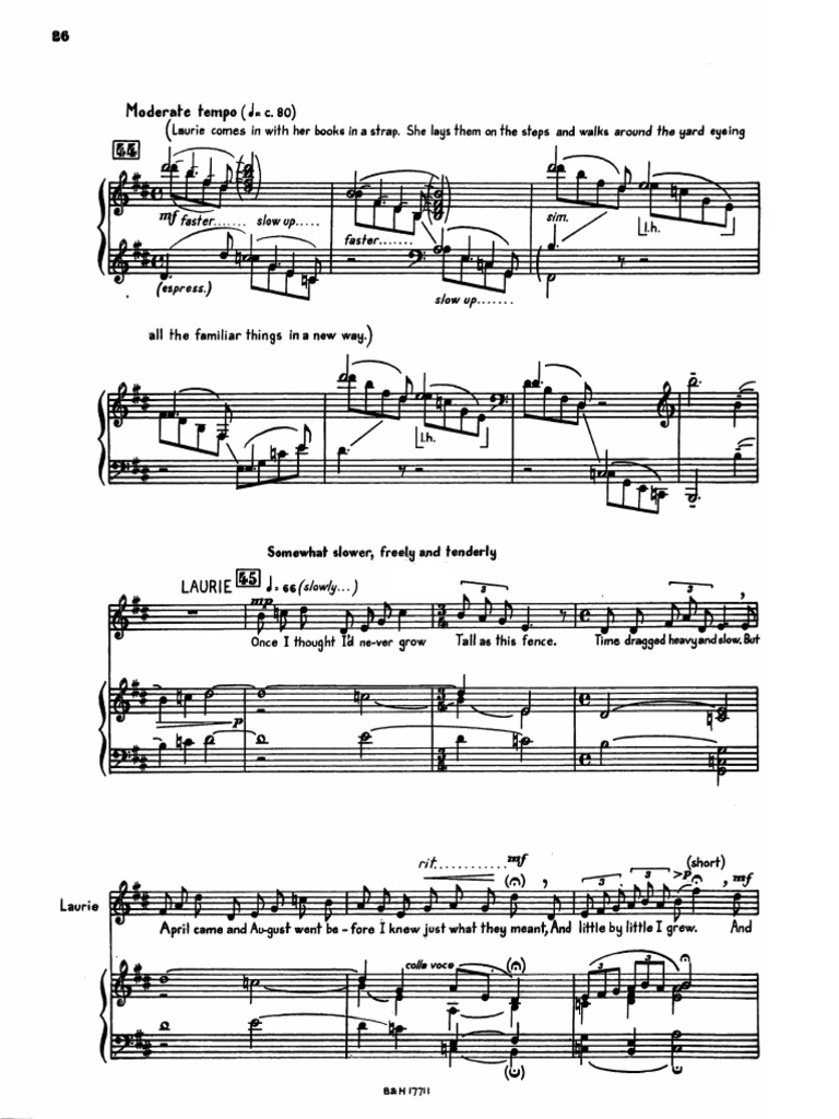 Copland - The Tender Land - Laurie's Song | PDF