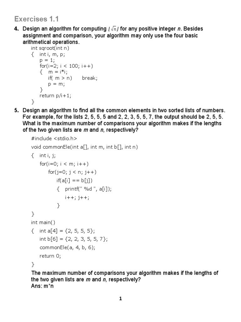 Exercises 1 | Download Free PDF | Integer (Computer Science) | Discrete Mathematics