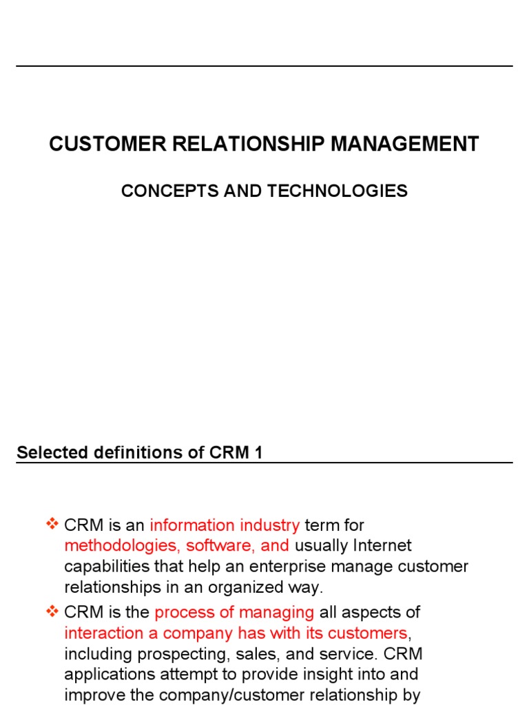 CRM Intro | PDF | Customer Relationship Management | Sales