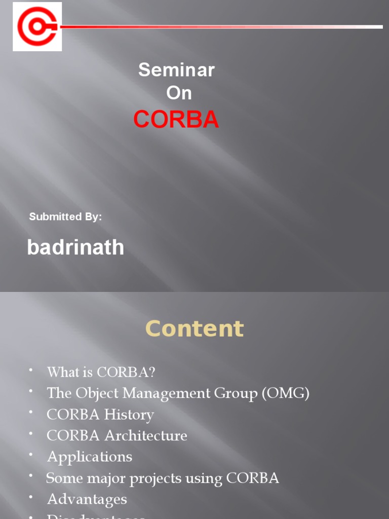 Corba Technology | PDF | Common Object Request Broker Architecture | Information Technology ...