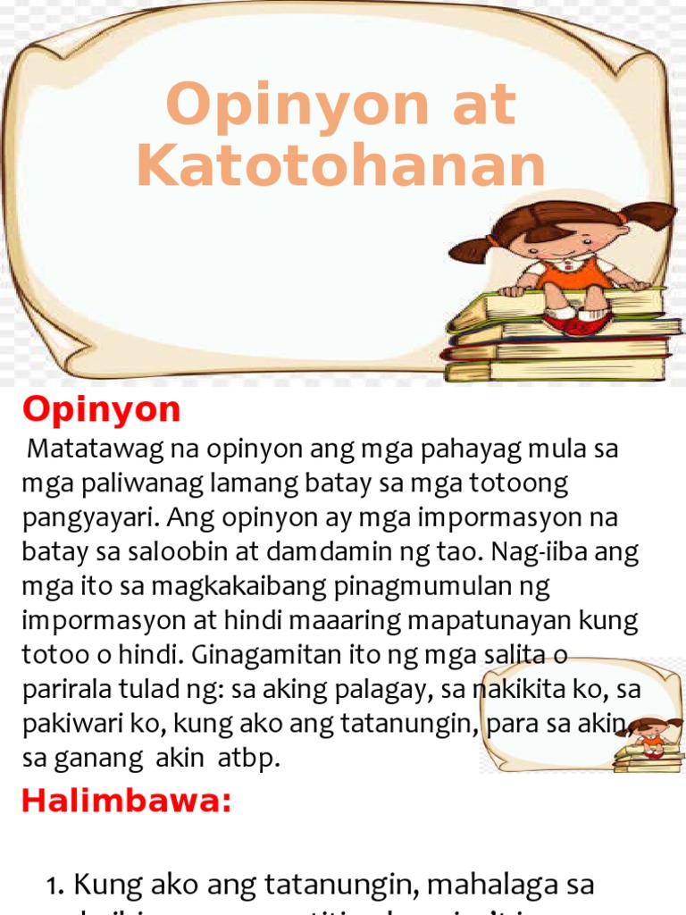 Opinyon at Katotohanan | PDF
