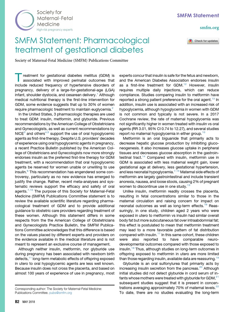 Gestational Diabetes SMFM PDF | PDF | Gestational Diabetes | Diabetes ...
