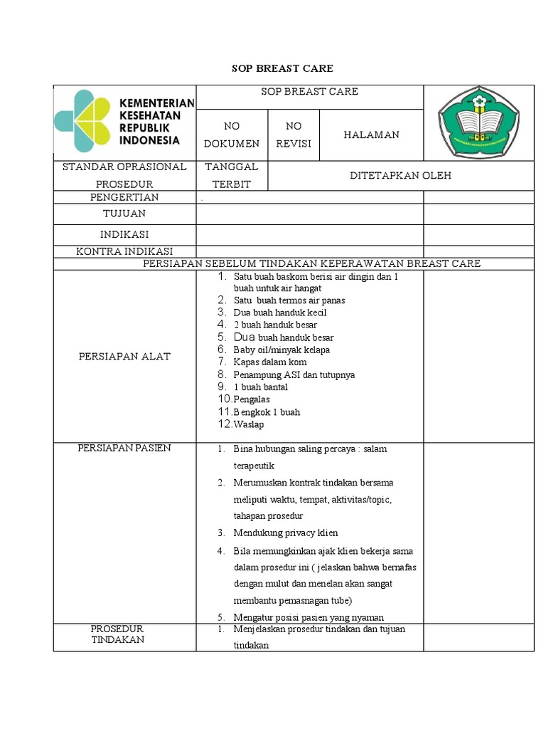 Sop Breast Care | PDF