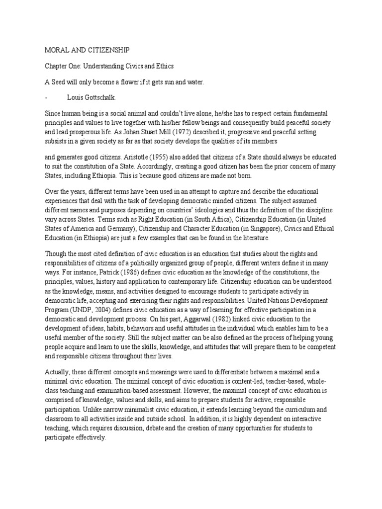 Civics & Ethics: Building Good Citizens | PDF | Morality | Citizenship