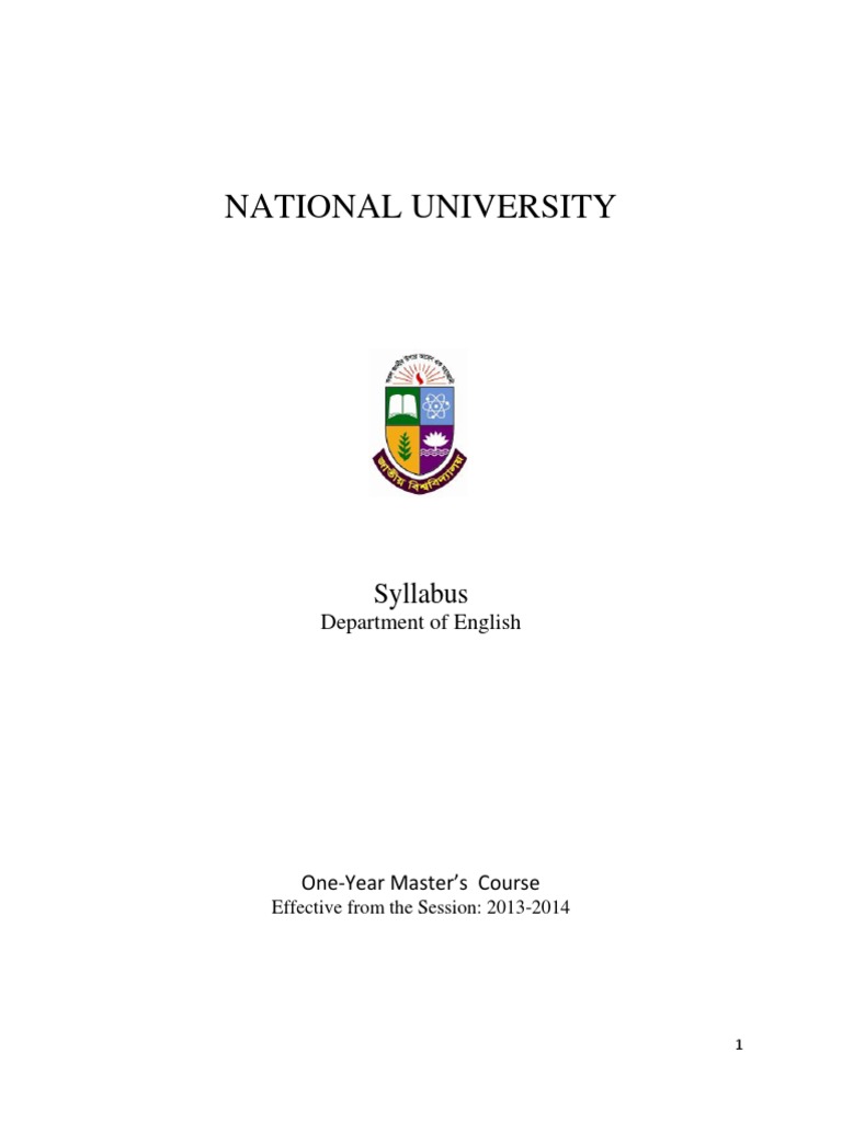 MA English Syllabus Overview 2013-2014 | PDF | William Shakespeare | Poetry