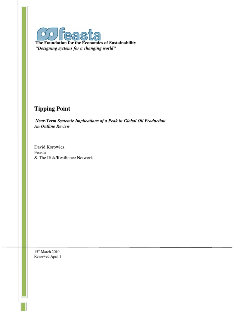 Tipping Point: The Foundation For The Economics of Sustainability | PDF ...