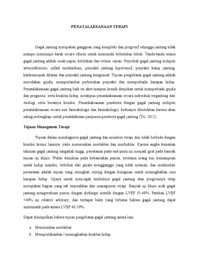 Penatalaksanaan Terapi Gagal Jantung | PDF