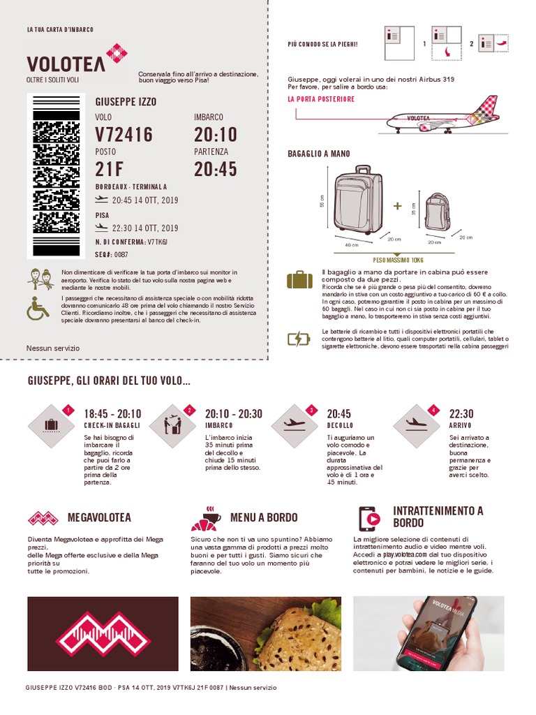 Volotea Esempio Biglietto | PDF